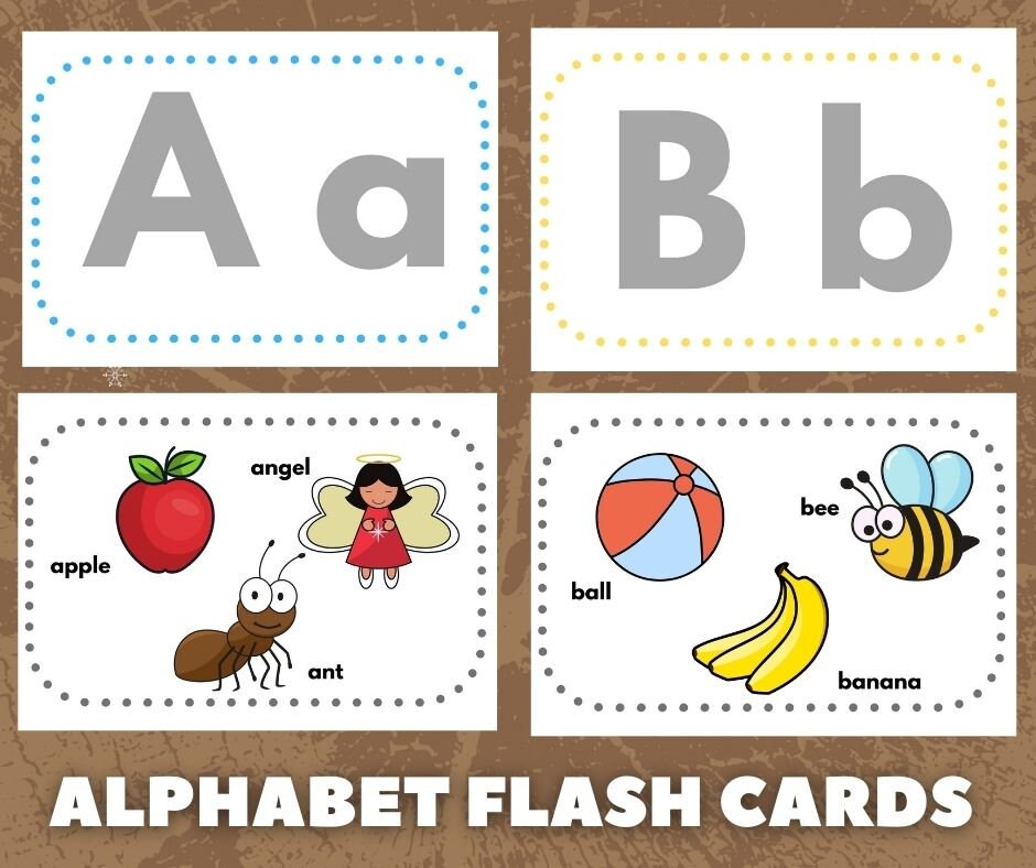 Alphabet Flashcards Printable, ABC Printable Flashcards, Alphabet ...