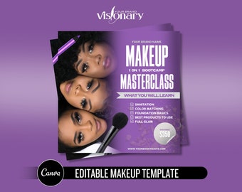 Makeup Class Flyer, Makeup Template, Makeup Course, Diy Flyer, Canva ...
