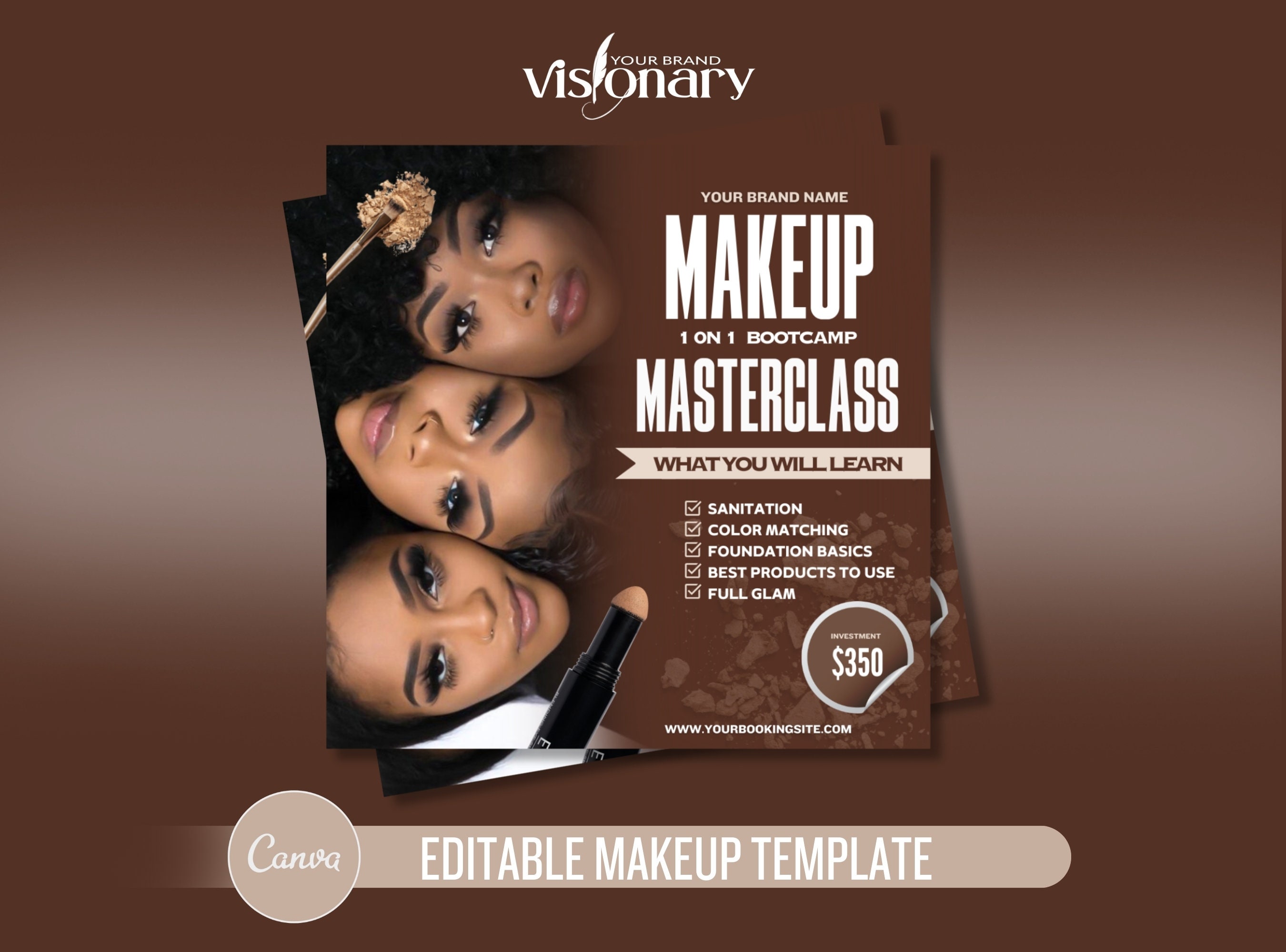 Makeup Class Flyer, Makeup Template, Makeup Course, Diy Flyer, Canva ...