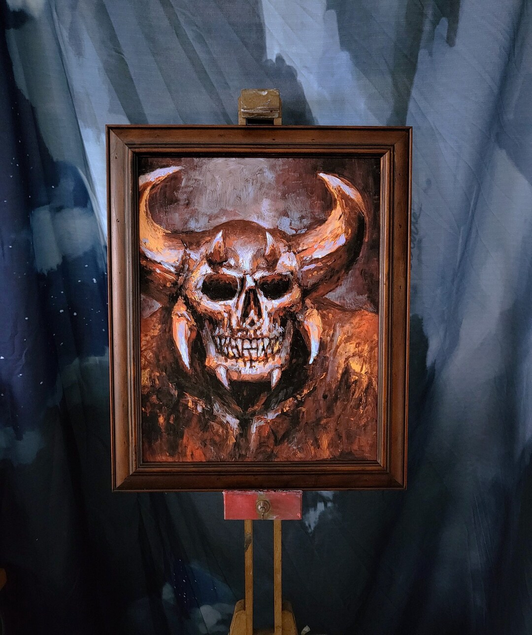 Demon. Gothic Horror Decor, Macabre Wall Art Painting Print. Satanic ...