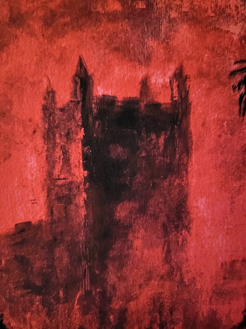 Blood Moon. Gothic Horror Wall Art Print, Macabre Dark Painting Print ...