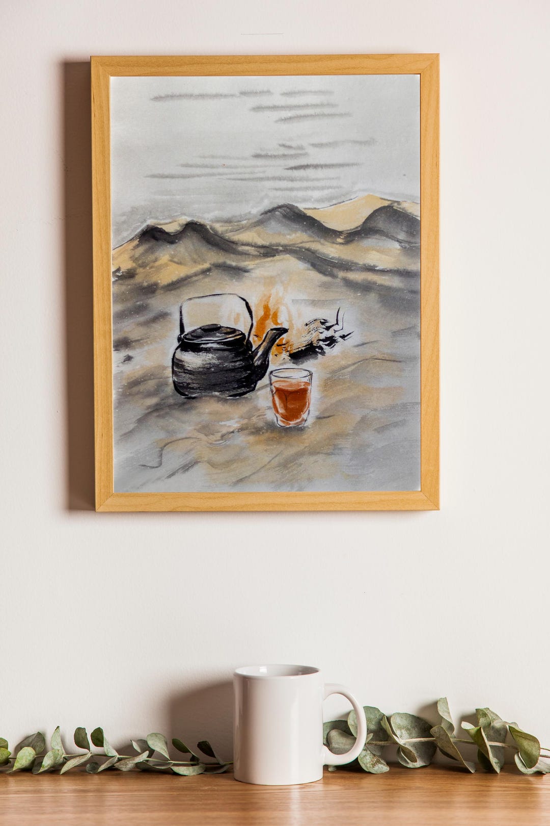 Desert Tea Ceremony – Original Sumi-e Ink Painting on Rice Paper - Etsy