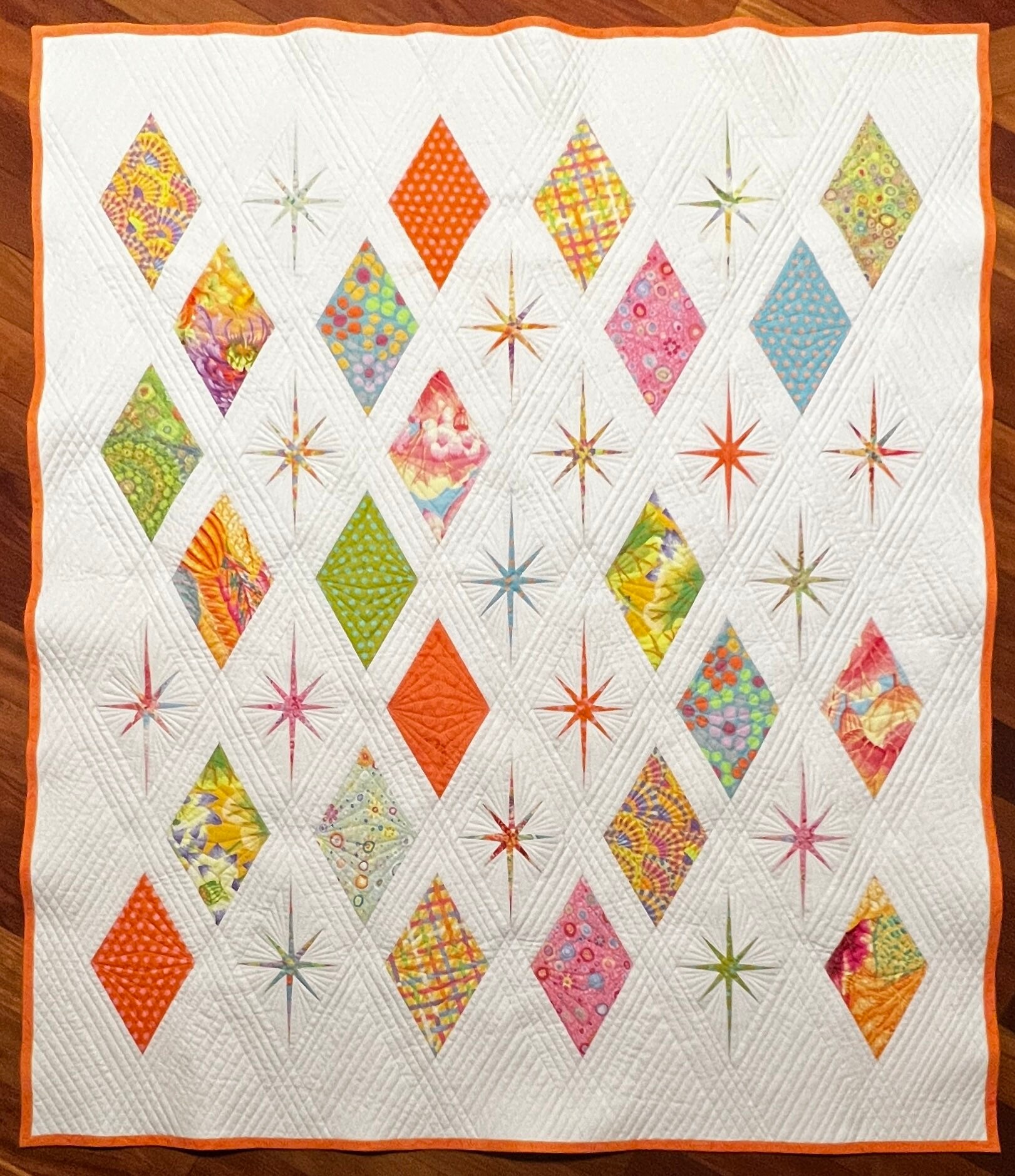 Atomic Starburst PRECUT Quilt Kit With Personal Assistance Jewel Tones ...
