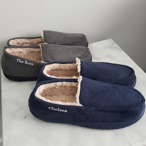 Mens Personalised Slippers/daddy Slippers/gifts for Him/dad Birthday ...