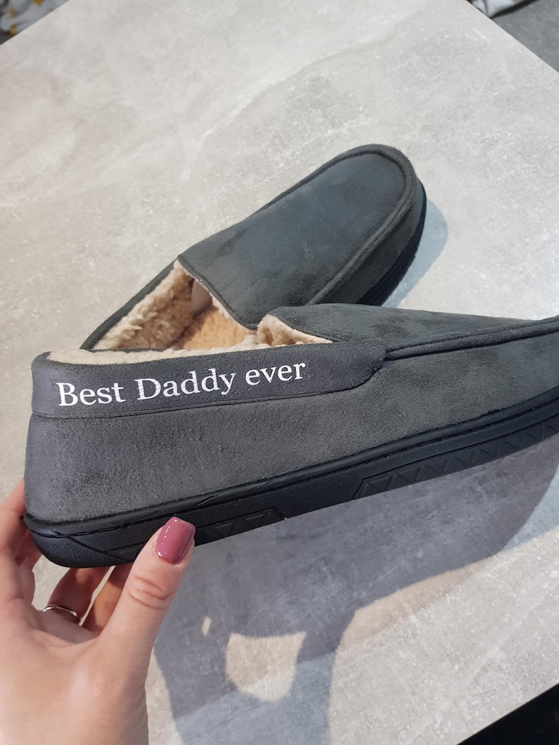 Mens Personalised Slippers/daddy Slippers/gifts for Him/dad Birthday ...