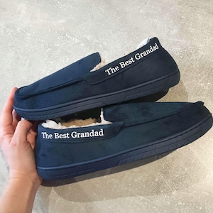 Mens Personalised Slippers/daddy Slippers/gifts for Him/dad Birthday ...