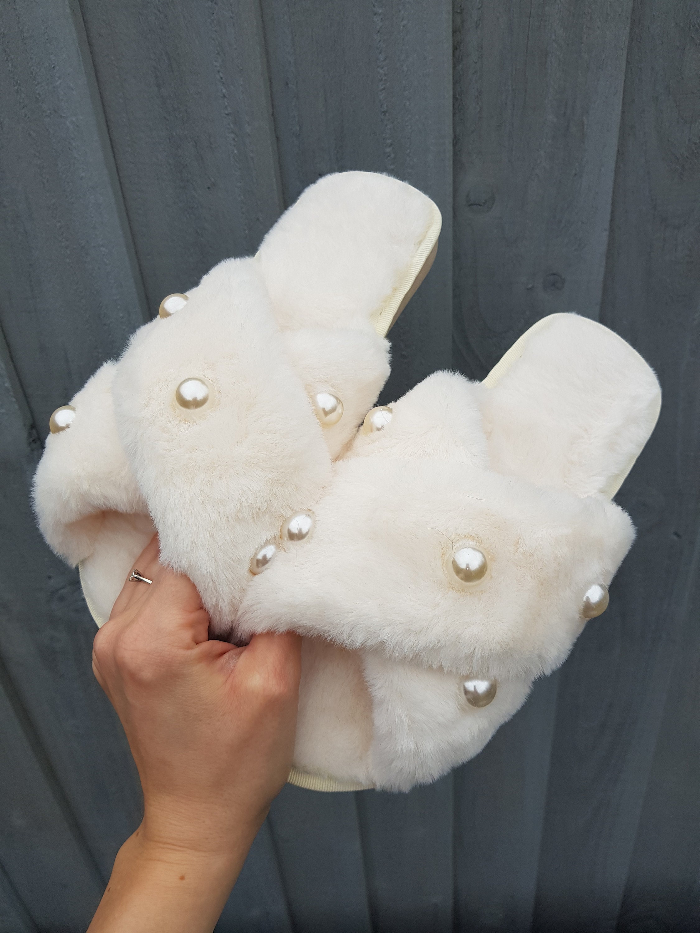 Embellished Pearl Slippers. Bridesmaids Slippers/bridal Slippers/bride ...