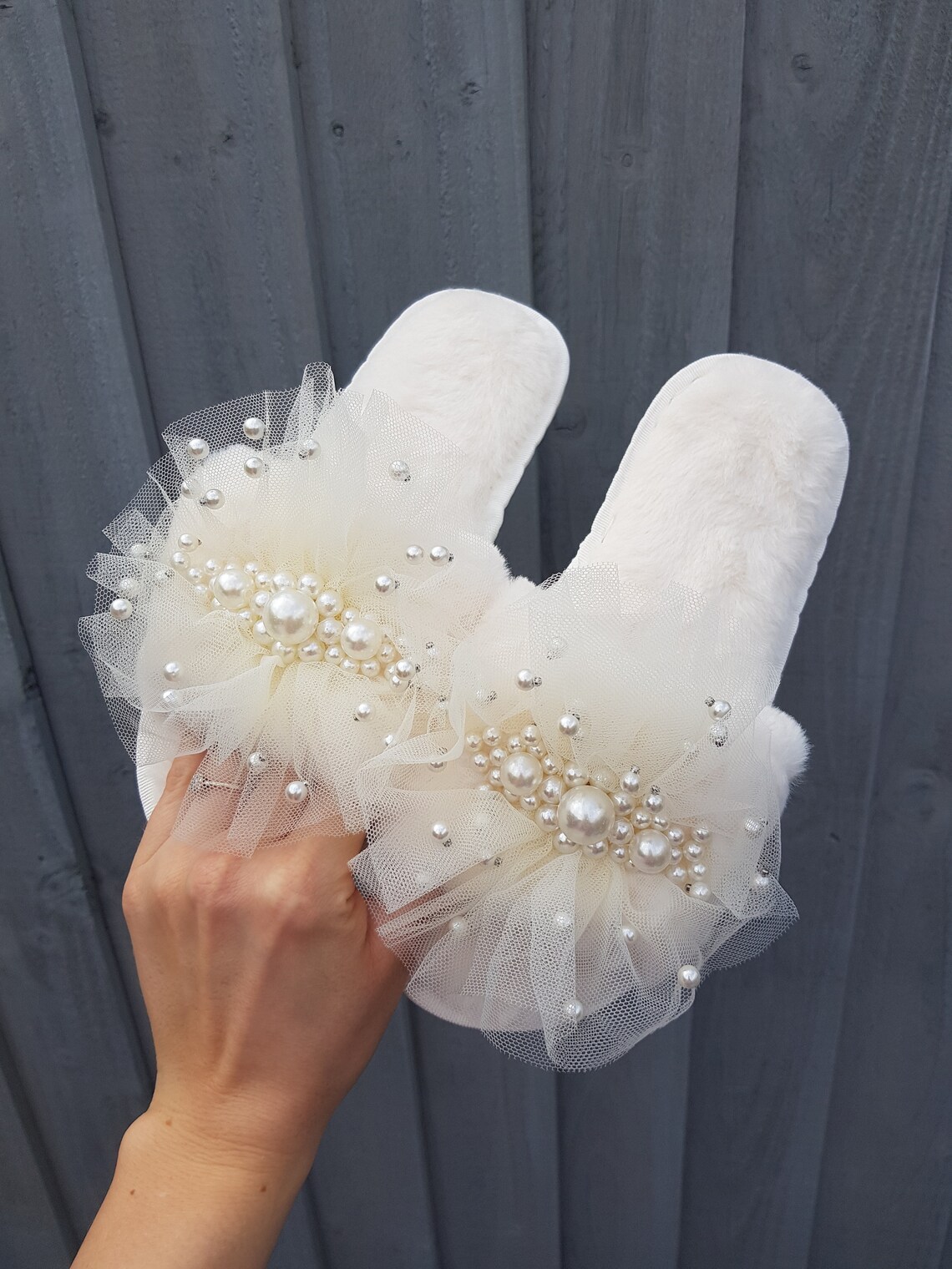 Embellished Bridal Pearl Slippers/bride Slippers/wedding Slippers/hen ...