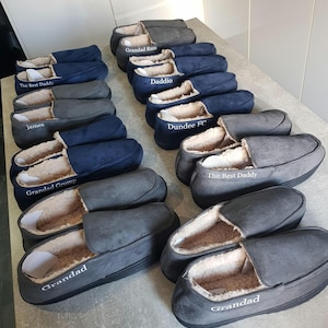 Mens Personalised Slippers/daddy Slippers/gifts for Him/dad Birthday ...