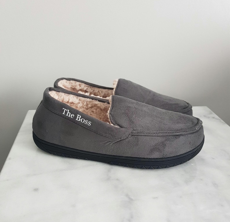 Mens Personalised Slippers/daddy Slippers/gifts for Him/dad Birthday ...