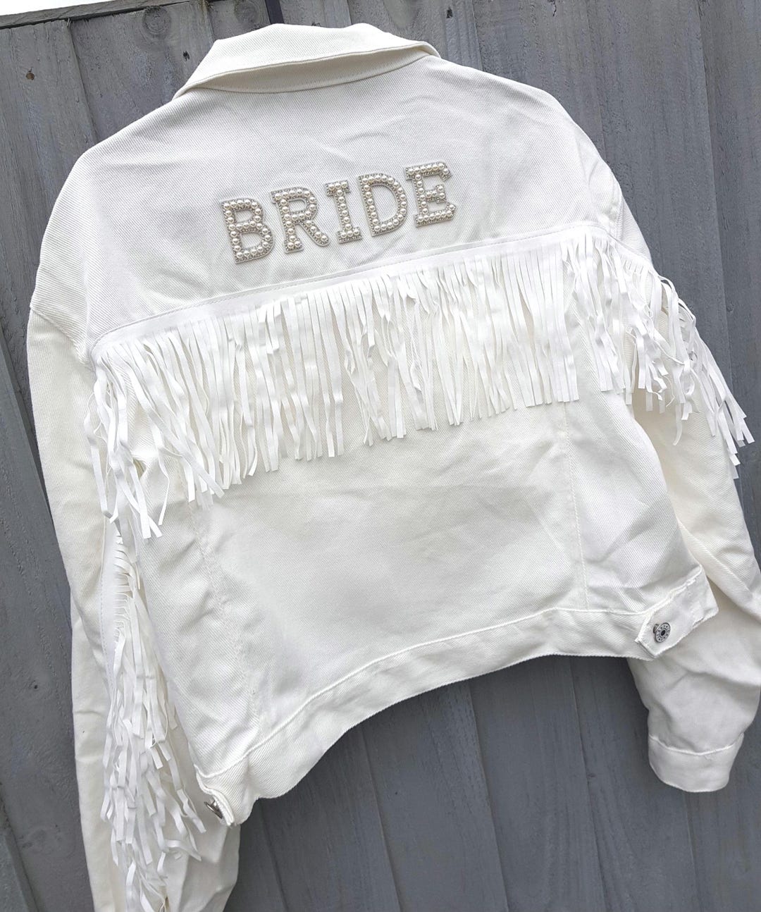 White Bride Denim Jacket/bride Cowgirl Jacket/tassel Jacket/fringe ...