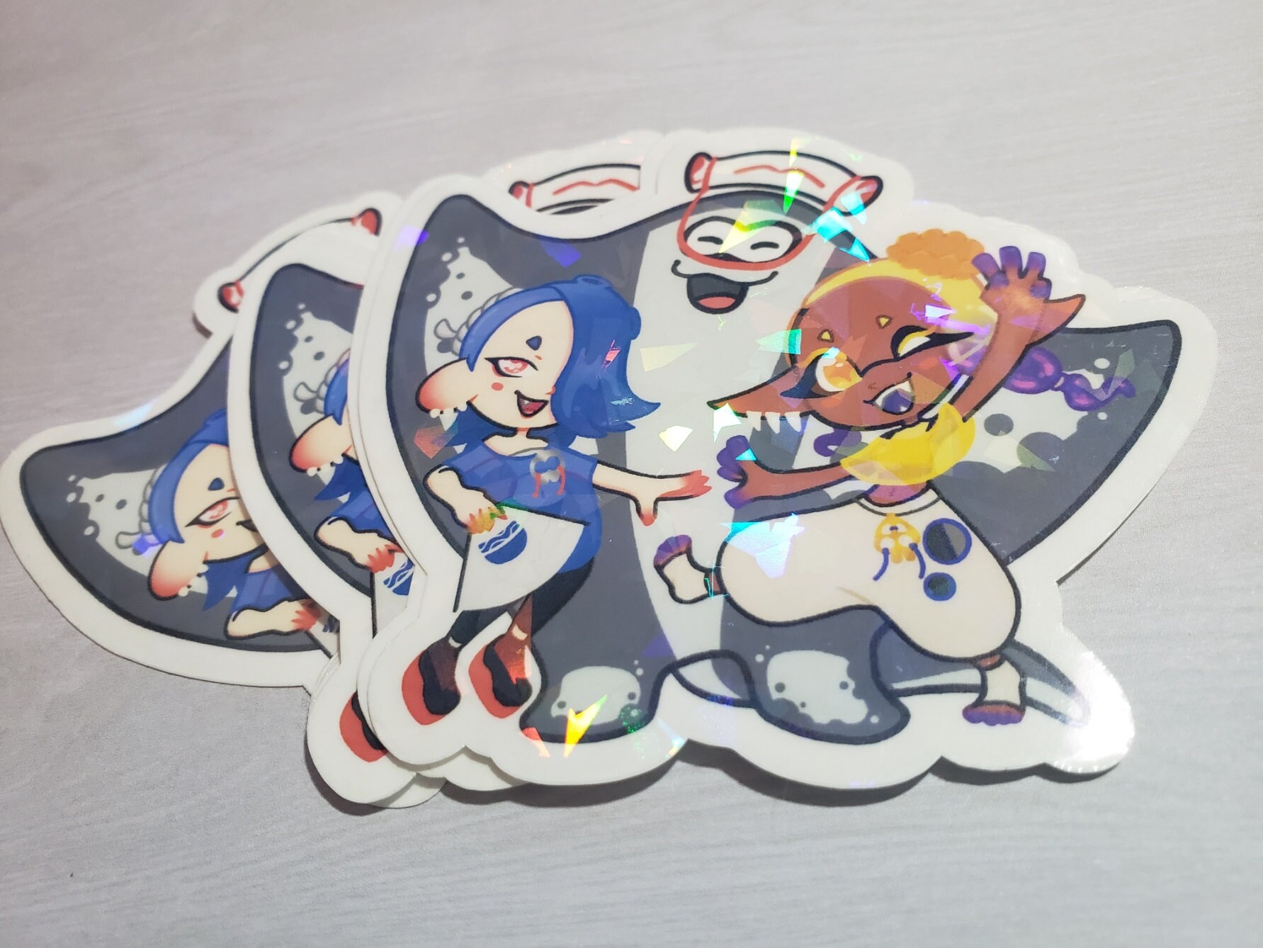 Splatoon 3 Deep Cut Holographic Vinyl Stickersshiverfryebig - Etsy