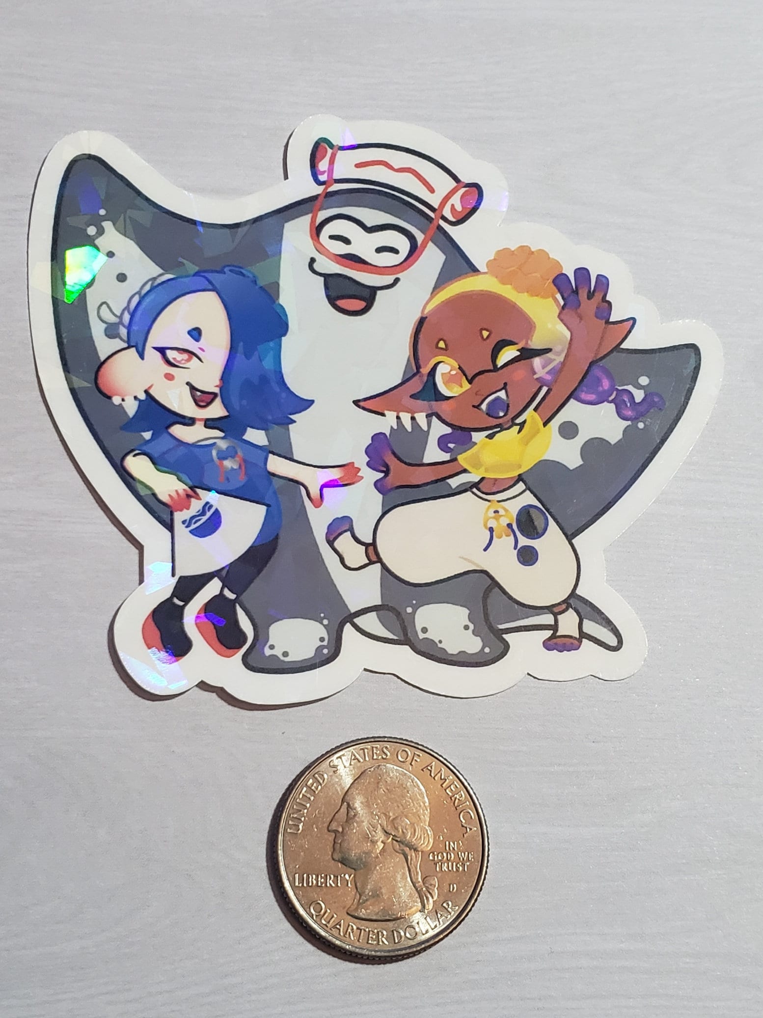 Splatoon 3 Deep Cut Holographic Vinyl Stickersshiverfryebig - Etsy