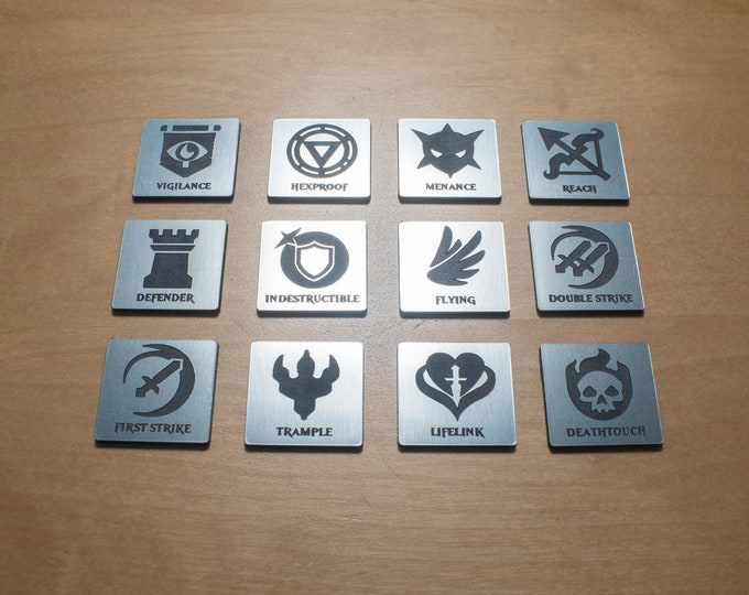 Magic the Gathering (MTG) Mana Symbol Epoxy Resin Inlay Wooden Coasters ...