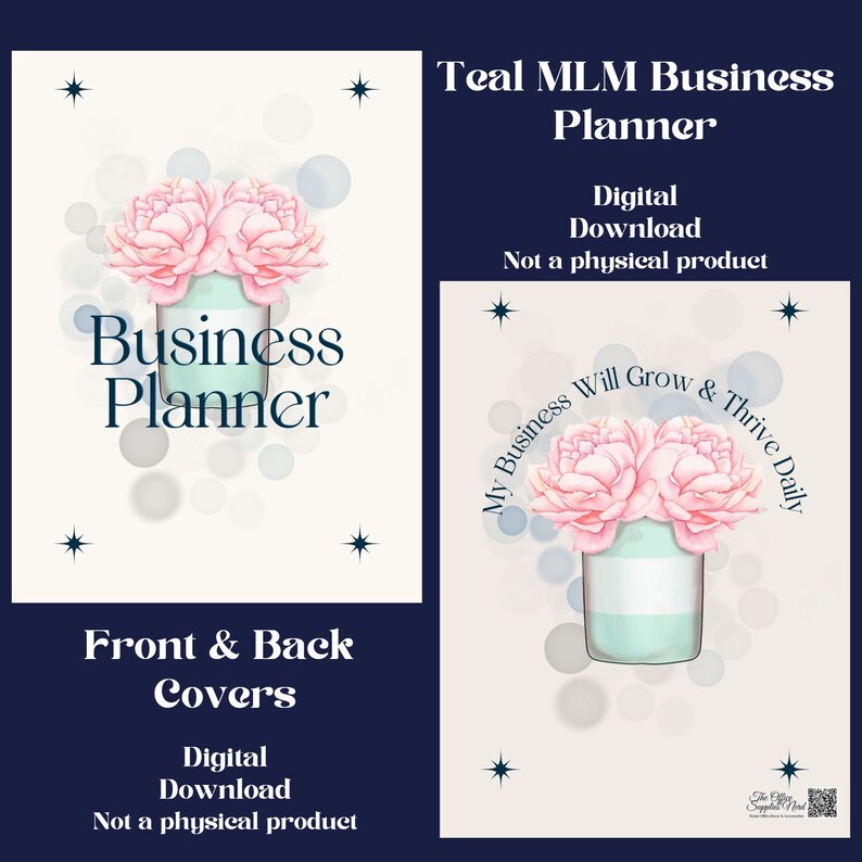 Teal MLM Business Planner, Printable Small Business Planner, Direct ...