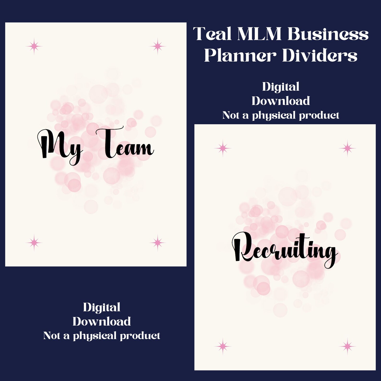 Pink MLM Small Business Printable Planner Dividers, Binder Dividers ...