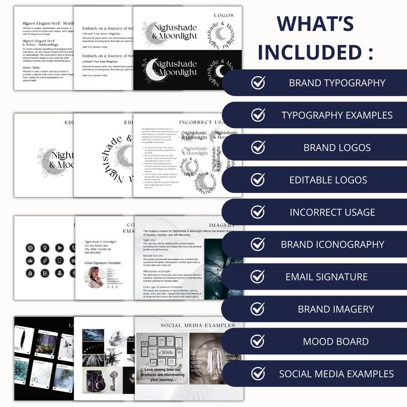 Nightshade Professional Brand Guidelines Template for Canva | Brand ...