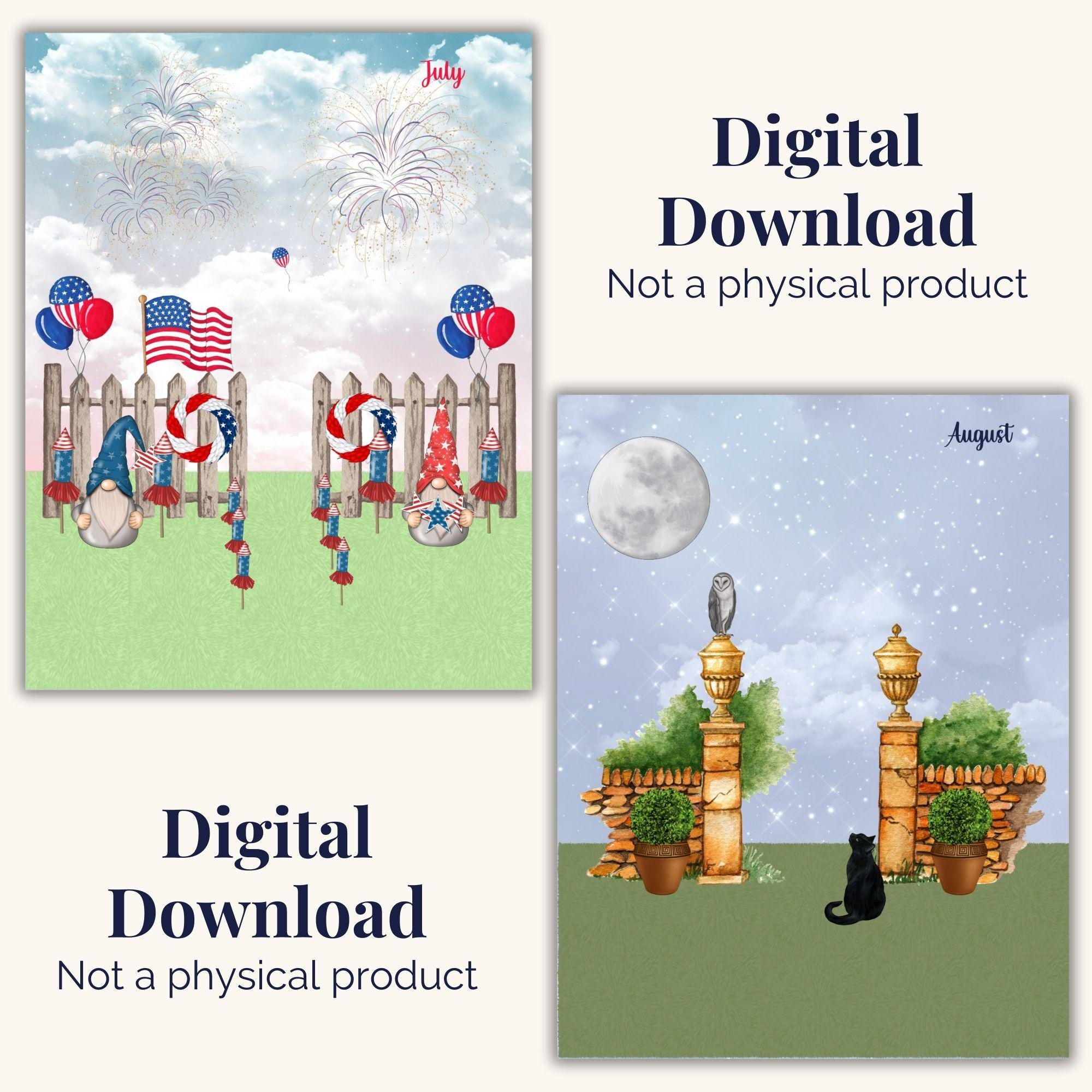 Monthly Themed Fence Scenes Printable Planner Dividers, Binder Dividers ...