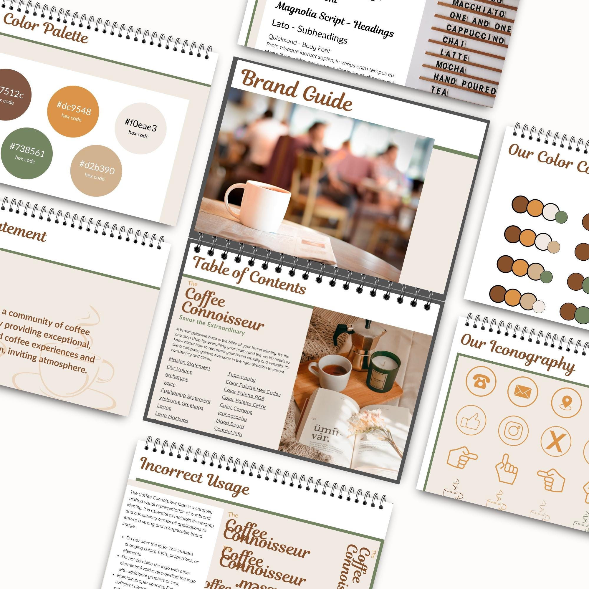 Coffee Shop Professional Brand Guidelines Template for Canva | Brand ...