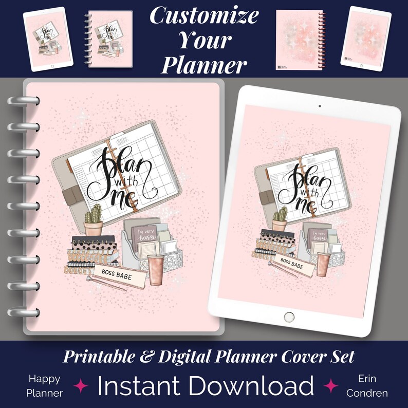 Boss Babe Planner Covers, Printable Cover Pages, Printable Notebook Cover, Journal Cover ...