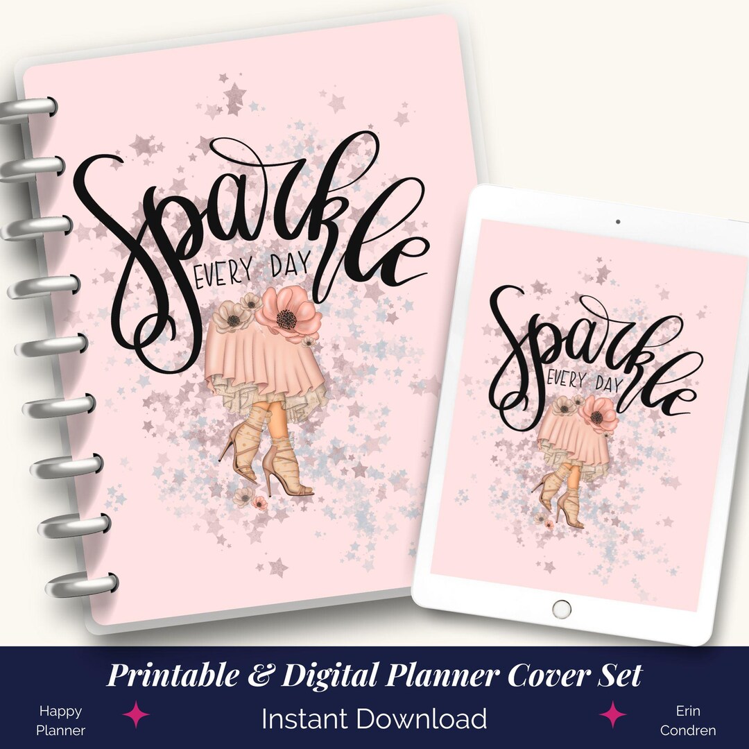 Sparkle Every Day Planner Covers, Printable Cover Pages, Printable Notebook Cover, Journal Cover ...
