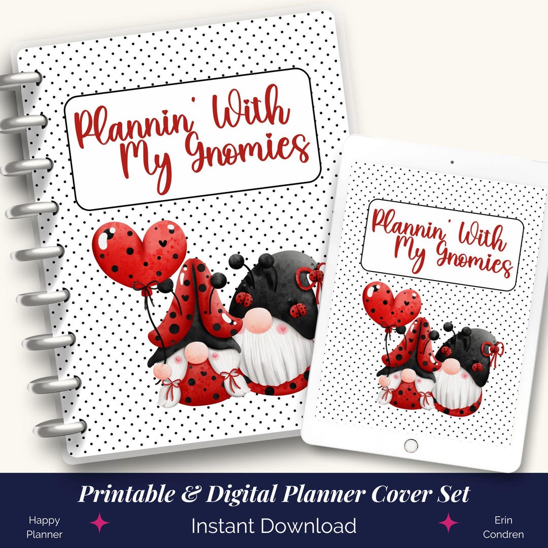 Plannin' With My Gnomies Printable Planner Covers, Printable Cover ...