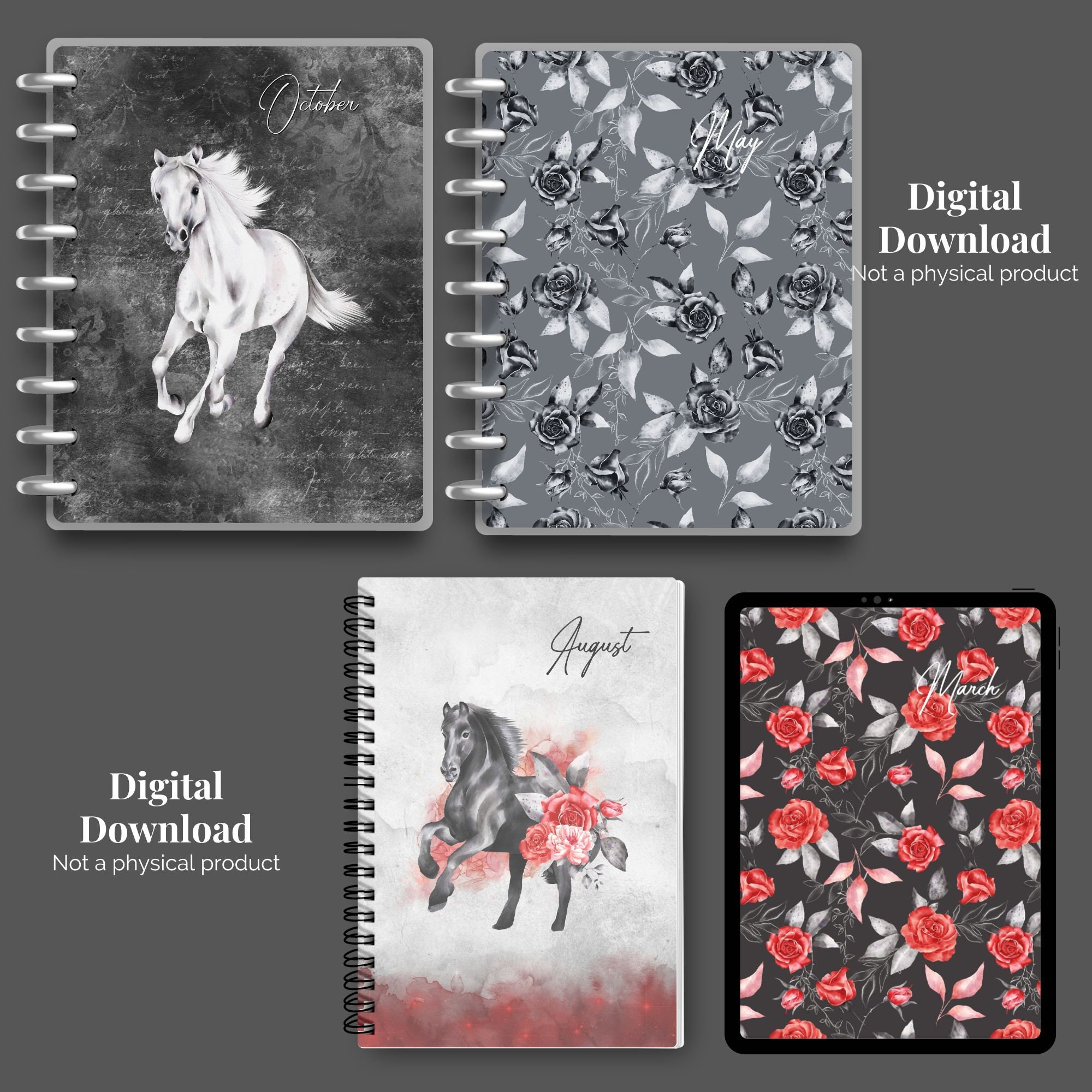 Midnight Ride Printable Planner Dividers, Printable Cover Pages ...