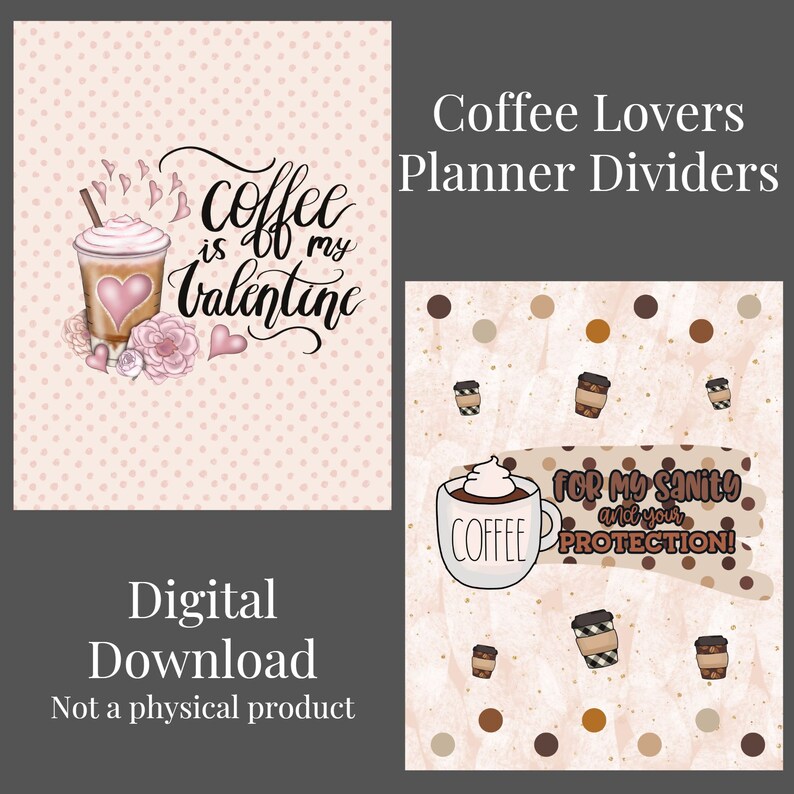 Coffee Lovers Printable Planner Dividers Monthly Dividers - Etsy