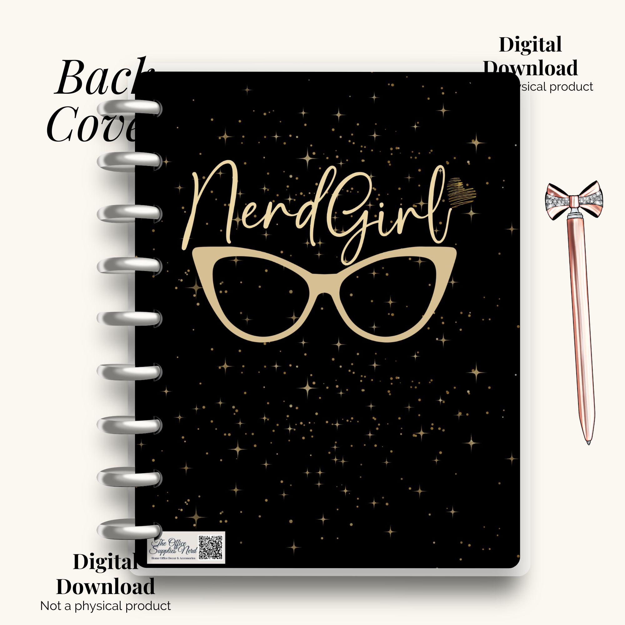 Nerd Girl Printable Planner Covers, Printable Cover Pages, Notebook ...