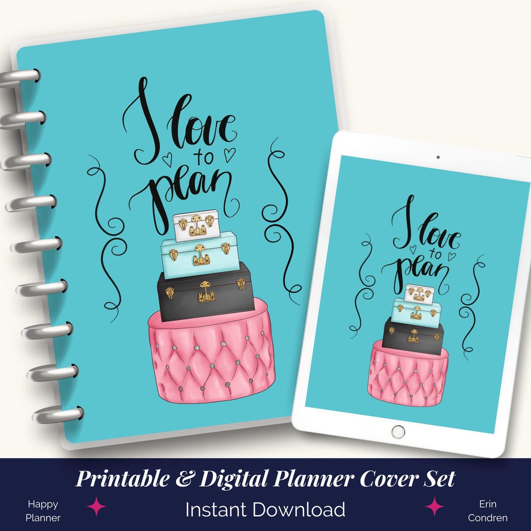Vintage Turquoise Printable Planner Covers, Printable Cover Pages ...