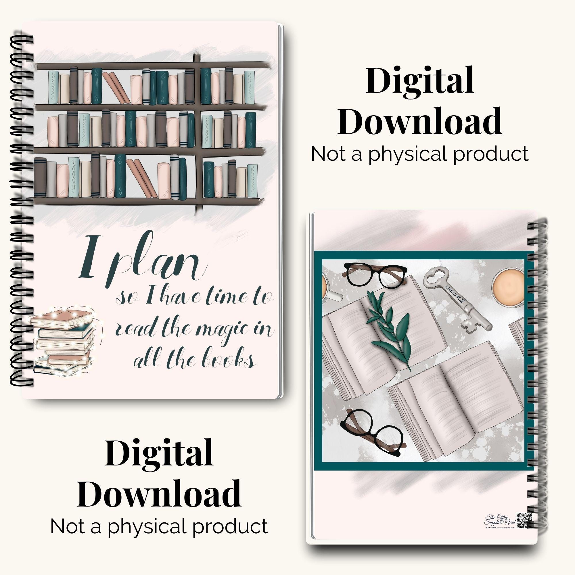 Pink Book Lovers Printable Planner Covers, Printable Cover Pages ...