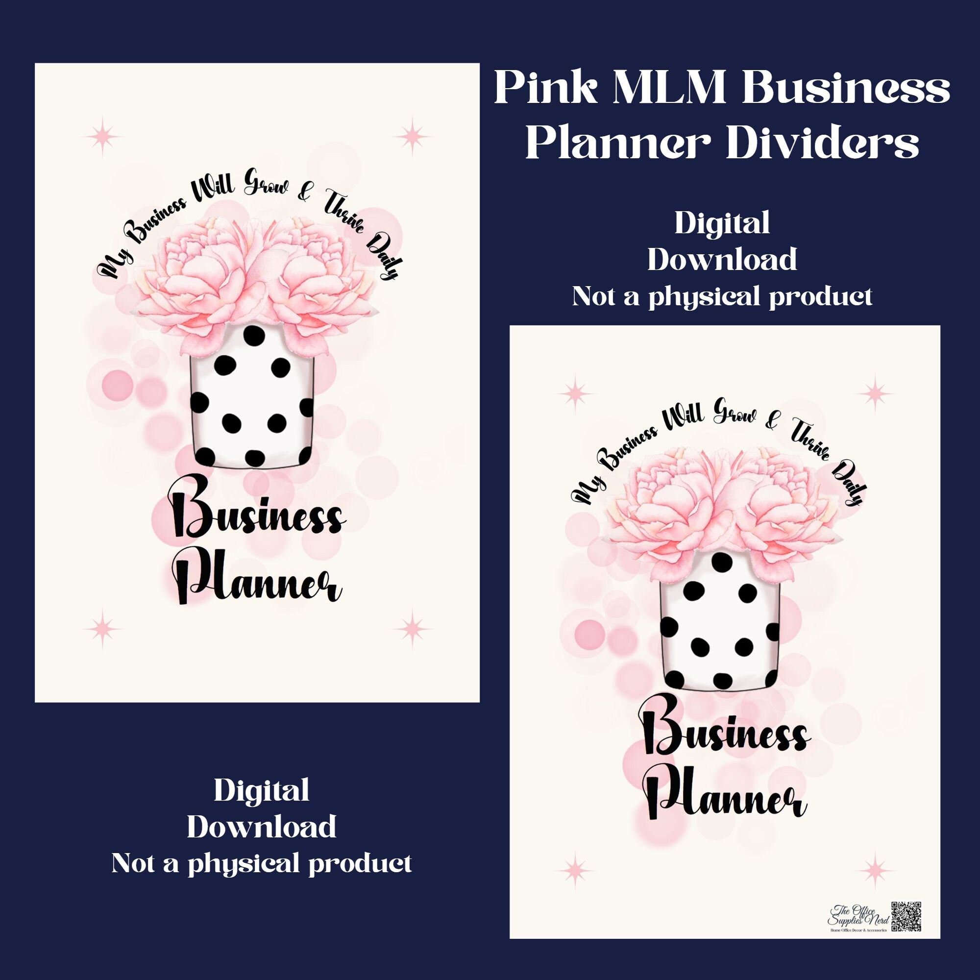 Pink MLM Business Planner, Printable Small Business Planner, Direct ...