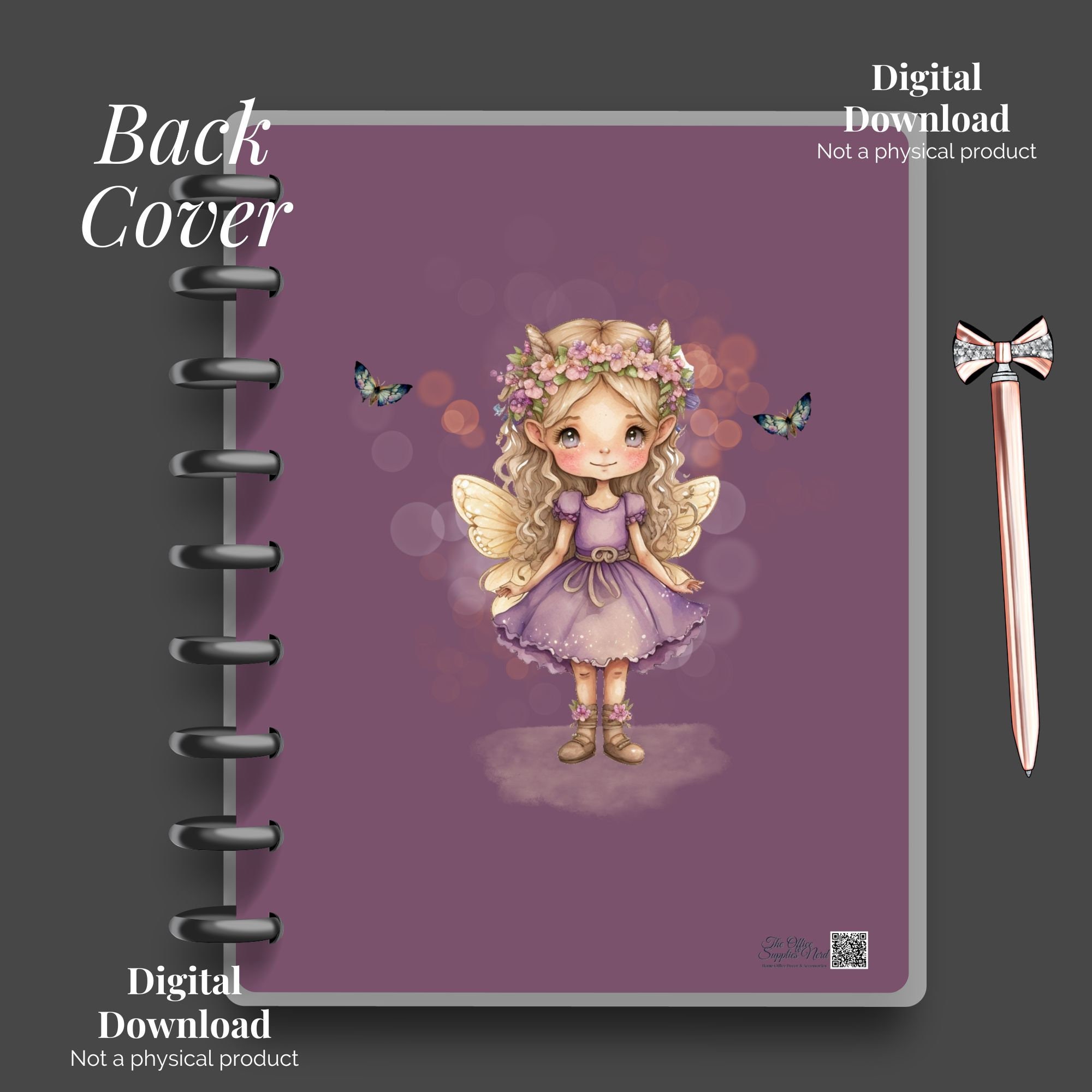 Purple Sweet Fairy Printable Planner Covers, Printable Cover Page ...