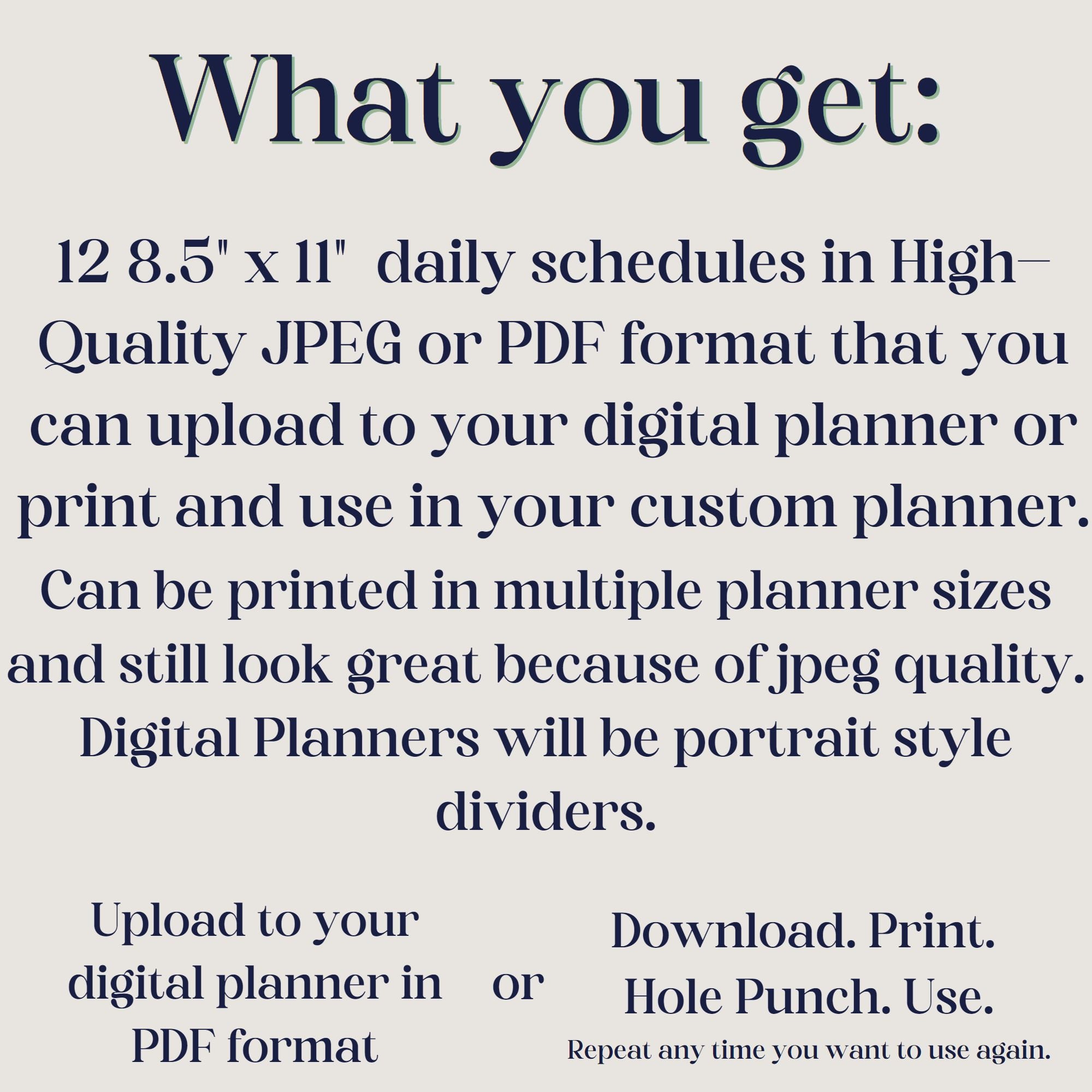 Vintage Hollywood Printable Daily Planner Daily Schedule - Etsy