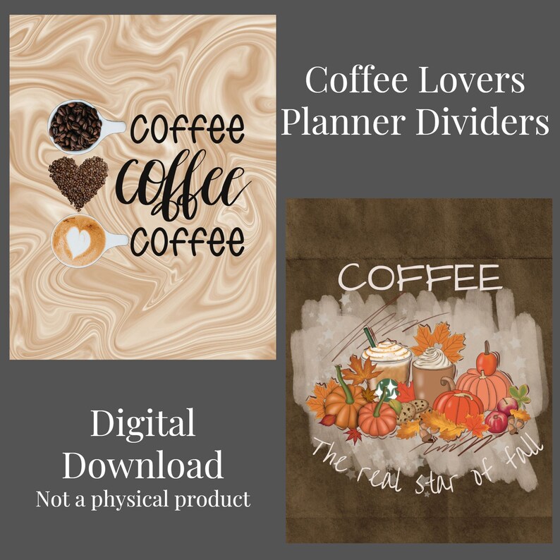 Coffee Lovers Printable Planner Dividers Monthly Dividers - Etsy
