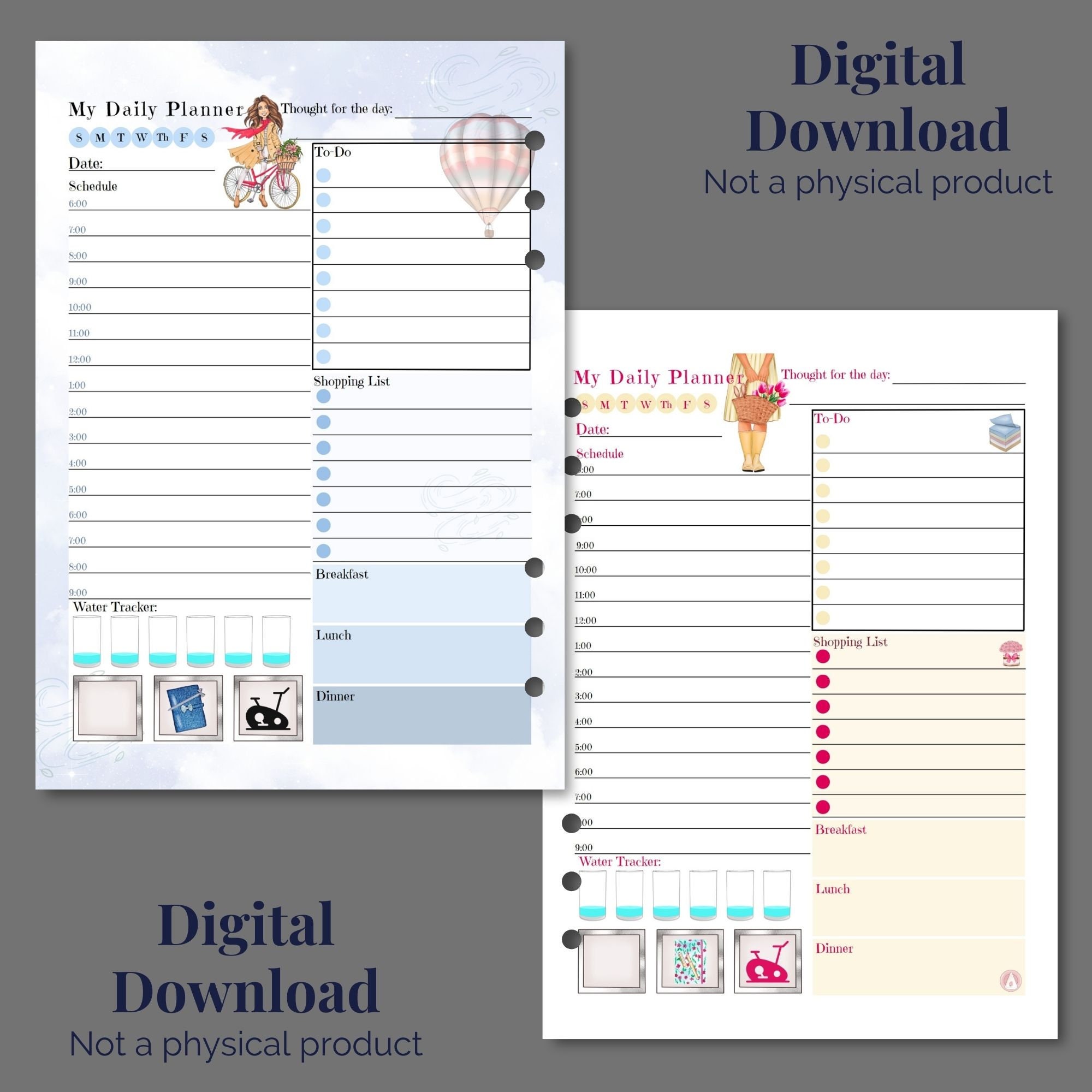 Monthly Themes Printable Daily Planner, Daily Schedule, Printable ...