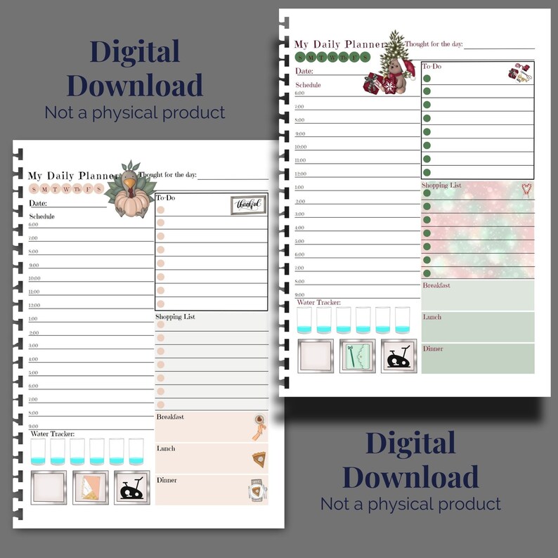 Monthly Themes Printable Daily Planner, Daily Schedule, Printable ...