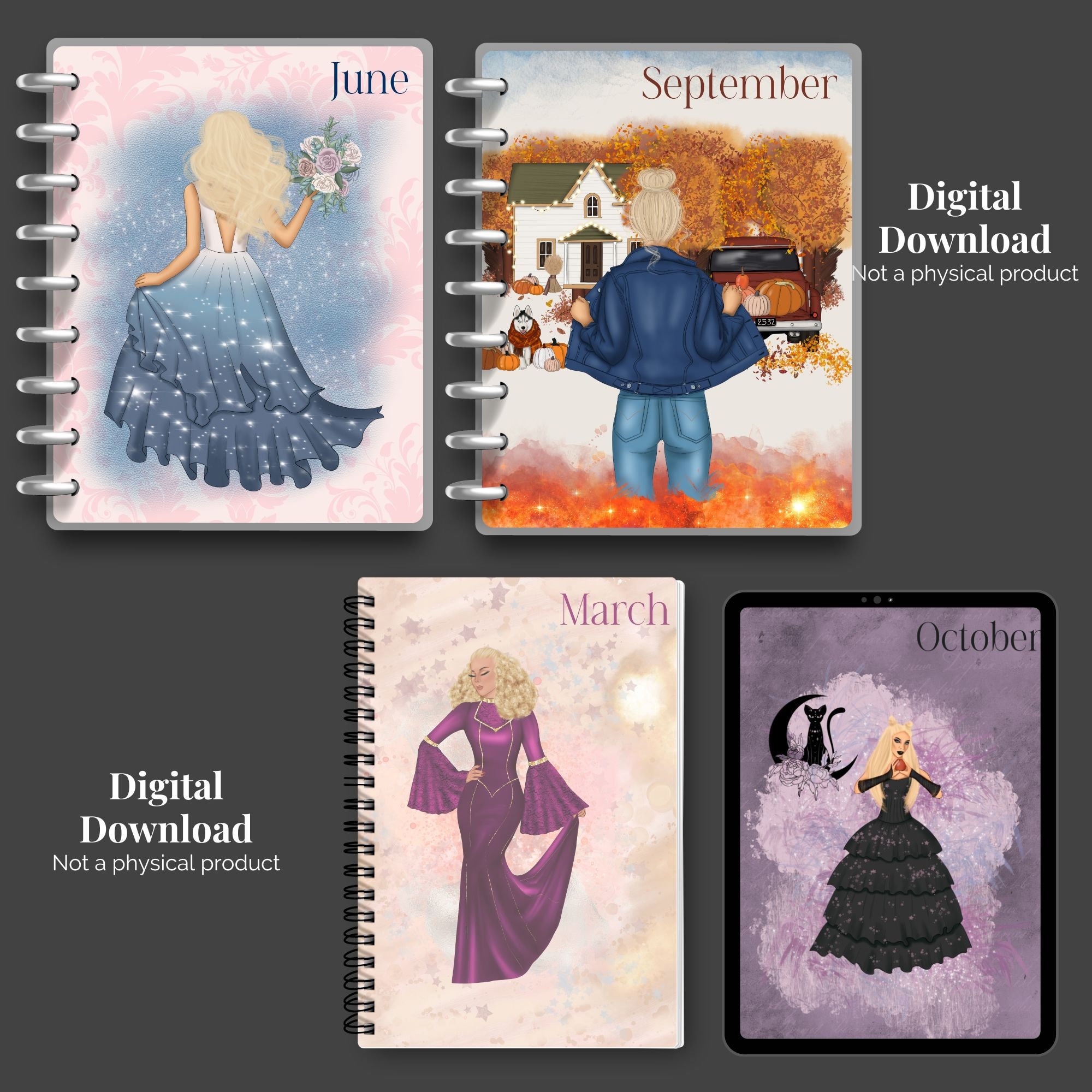 Monthly Themes Blondes Printable Monthly Dashboards Planner - Etsy