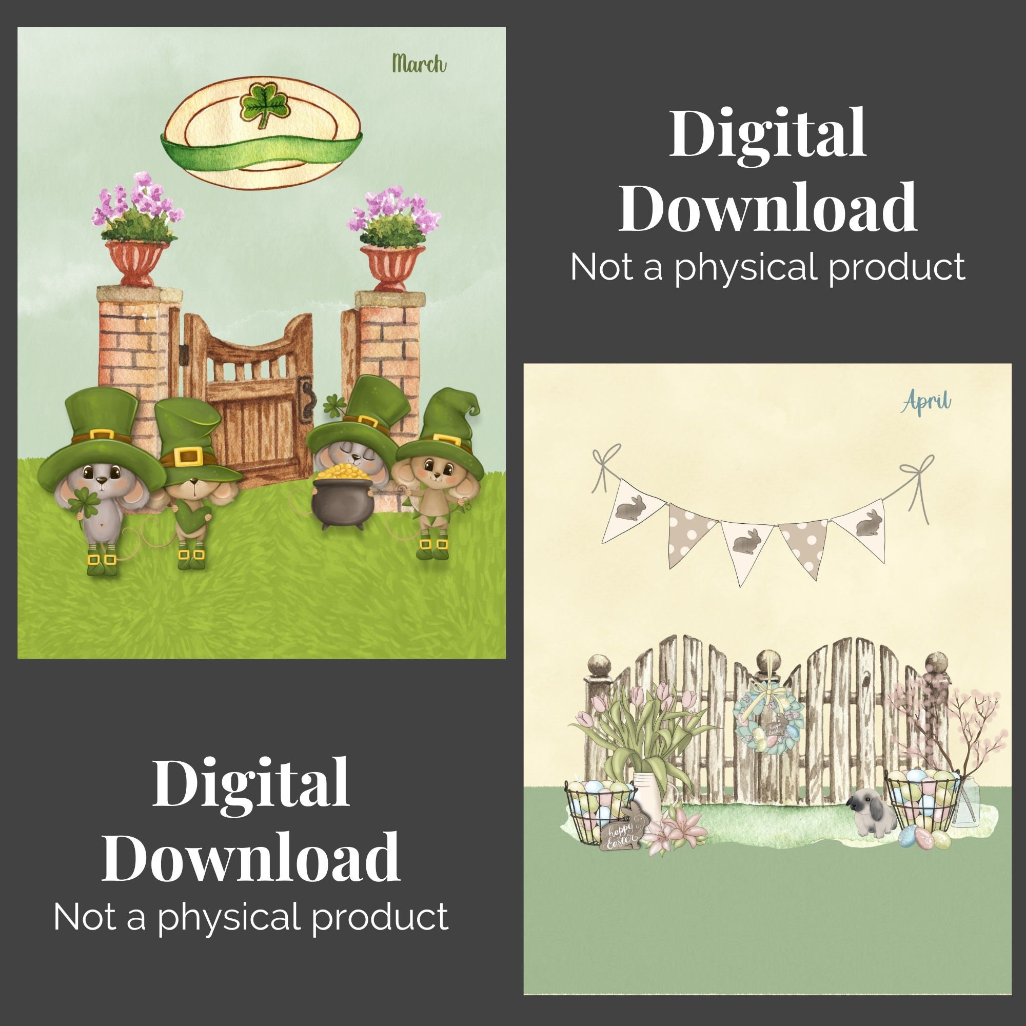 Monthly Themed Fence Scenes Printable Planner Dividers, Binder Dividers ...