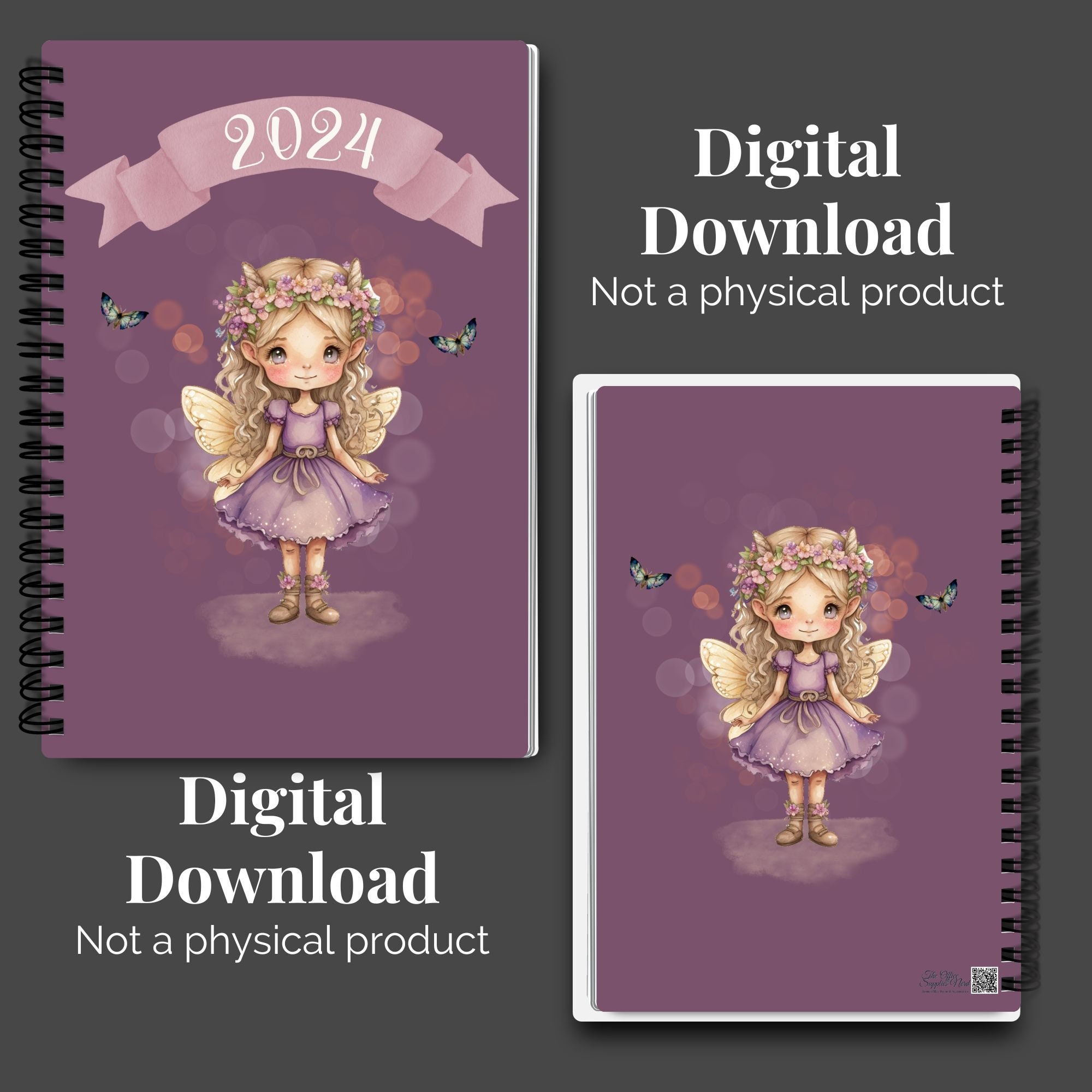 Purple Sweet Fairy Printable Planner Covers, Printable Cover Page ...