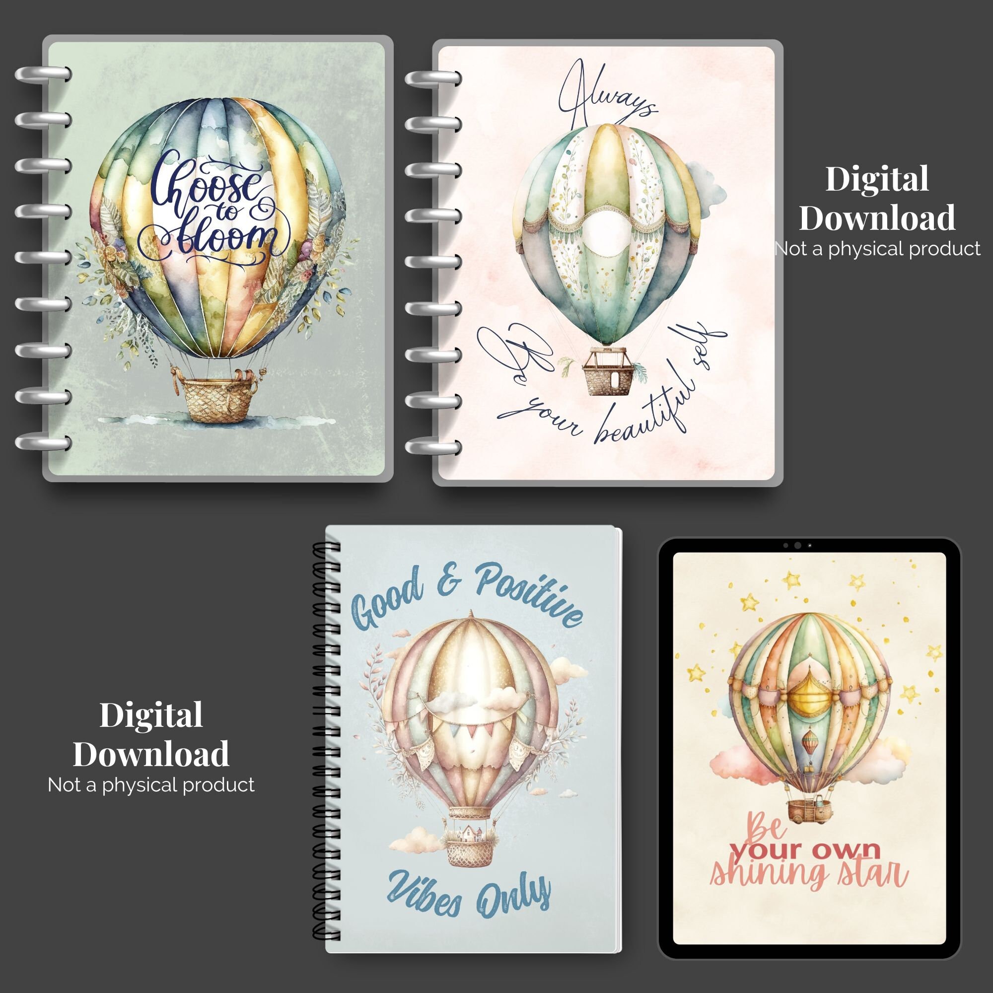 Hot Air Balloon Inspirations Printable Planner Dividers, Monthly ...