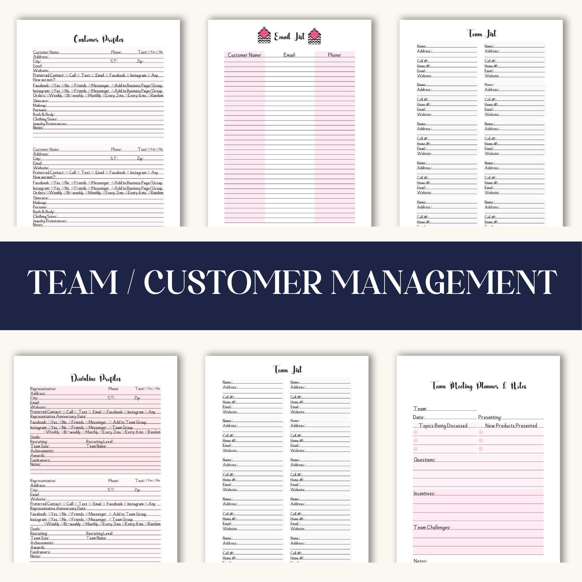Pink MLM Business Planner, Printable Small Business Planner, Direct ...