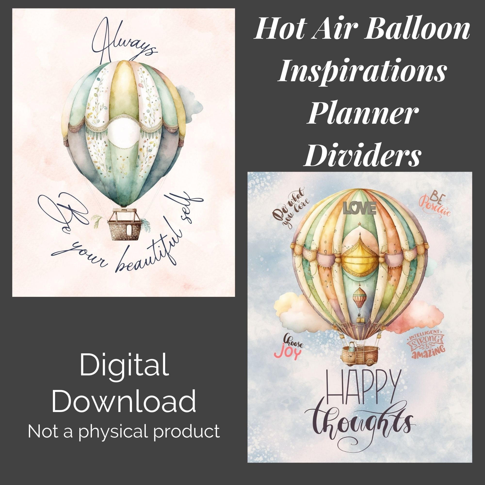 Hot Air Balloon Inspirations Printable Planner Dividers - Etsy