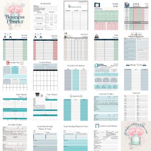 Teal MLM Business Planner, Printable Small Business Planner, Direct ...