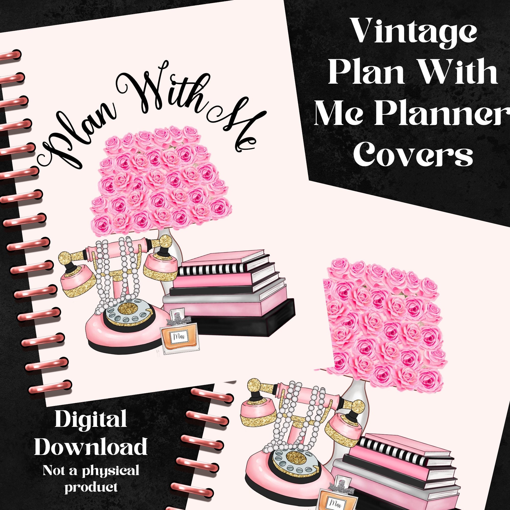 Vintage Plan With Me Printable Planner Covers Printable - Etsy