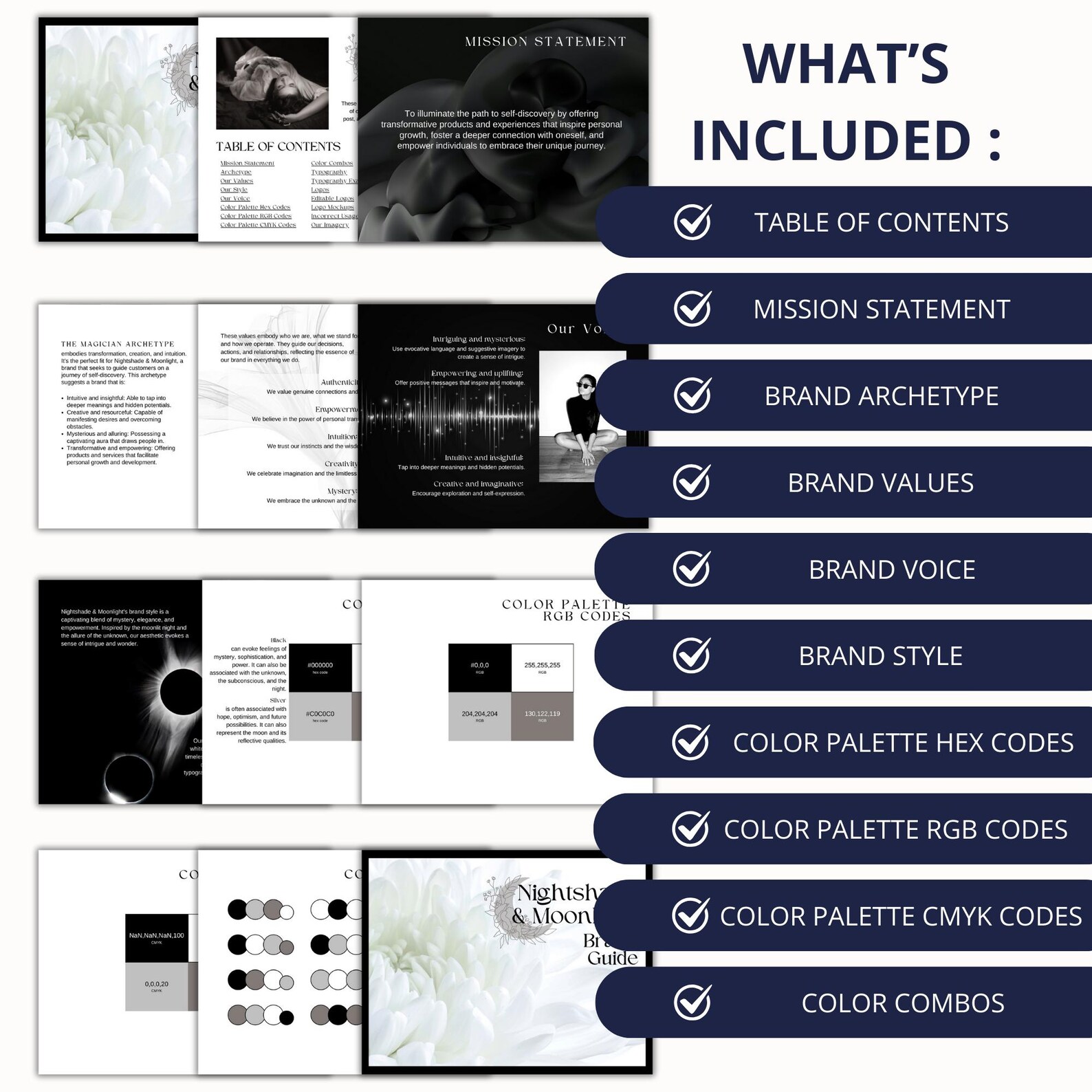 Nightshade Professional Brand Guidelines Template for Canva | Brand ...