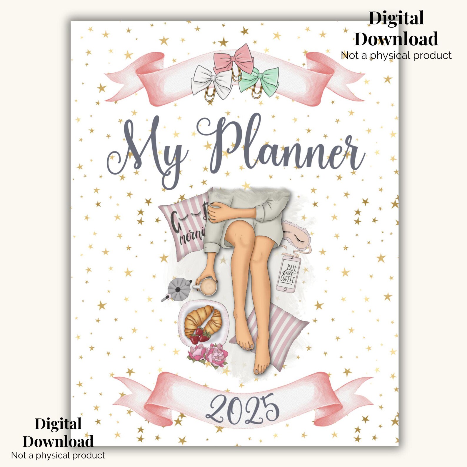 2025 Sweet Morning Printable Planner Covers, Printable Cover Pages ...