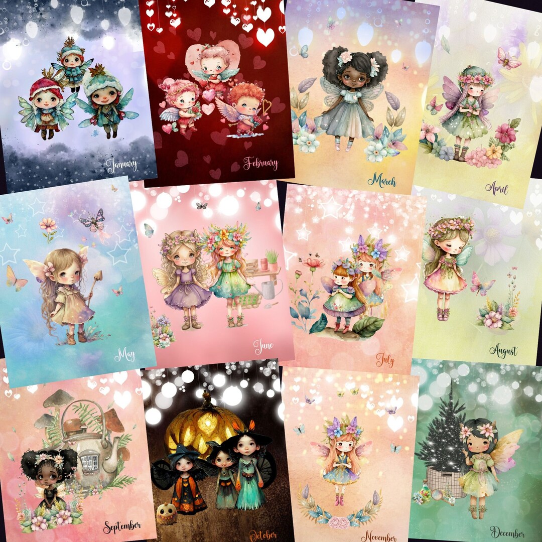 Sweet Fairies Printable Planner Dividers Monthly Dividers - Etsy
