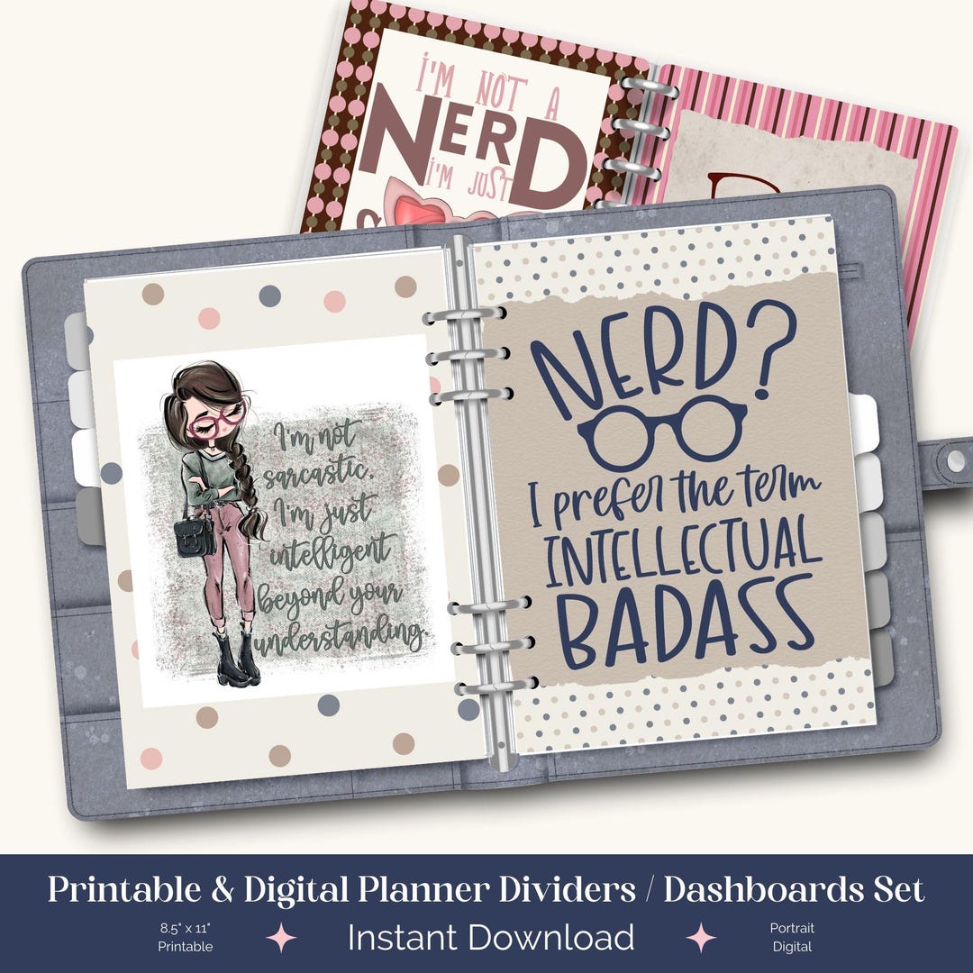 Nerd Love Digital / Printable Monthly Dashboards, Planner Dividers ...