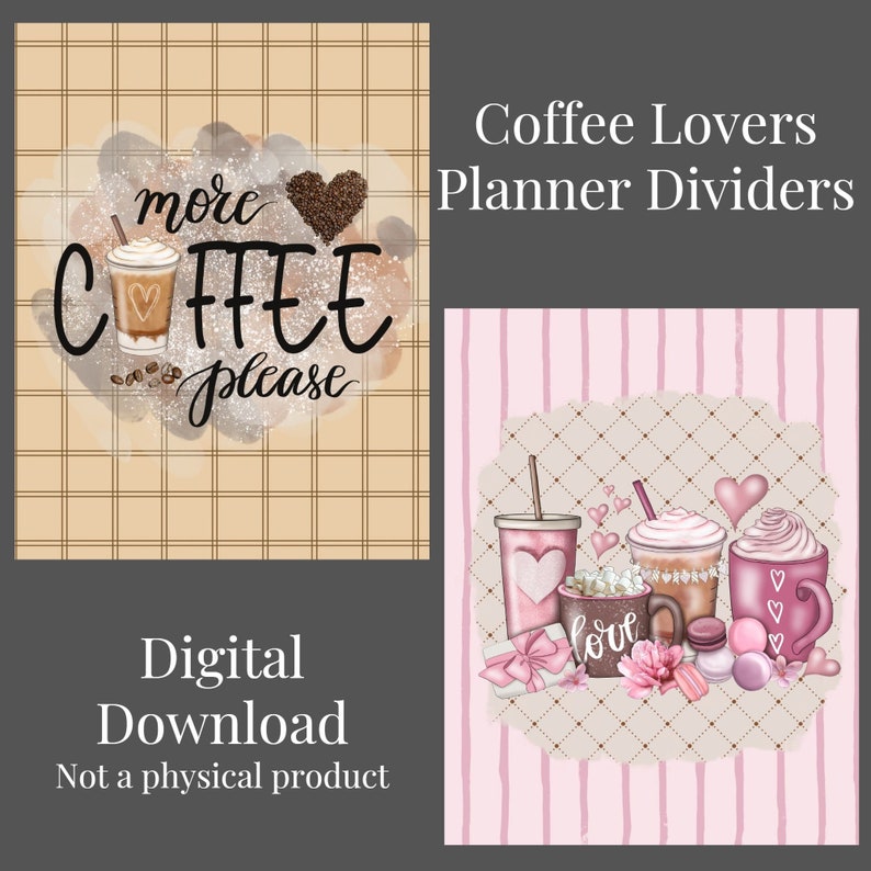 Coffee Lovers Printable Planner Dividers Monthly Dividers - Etsy